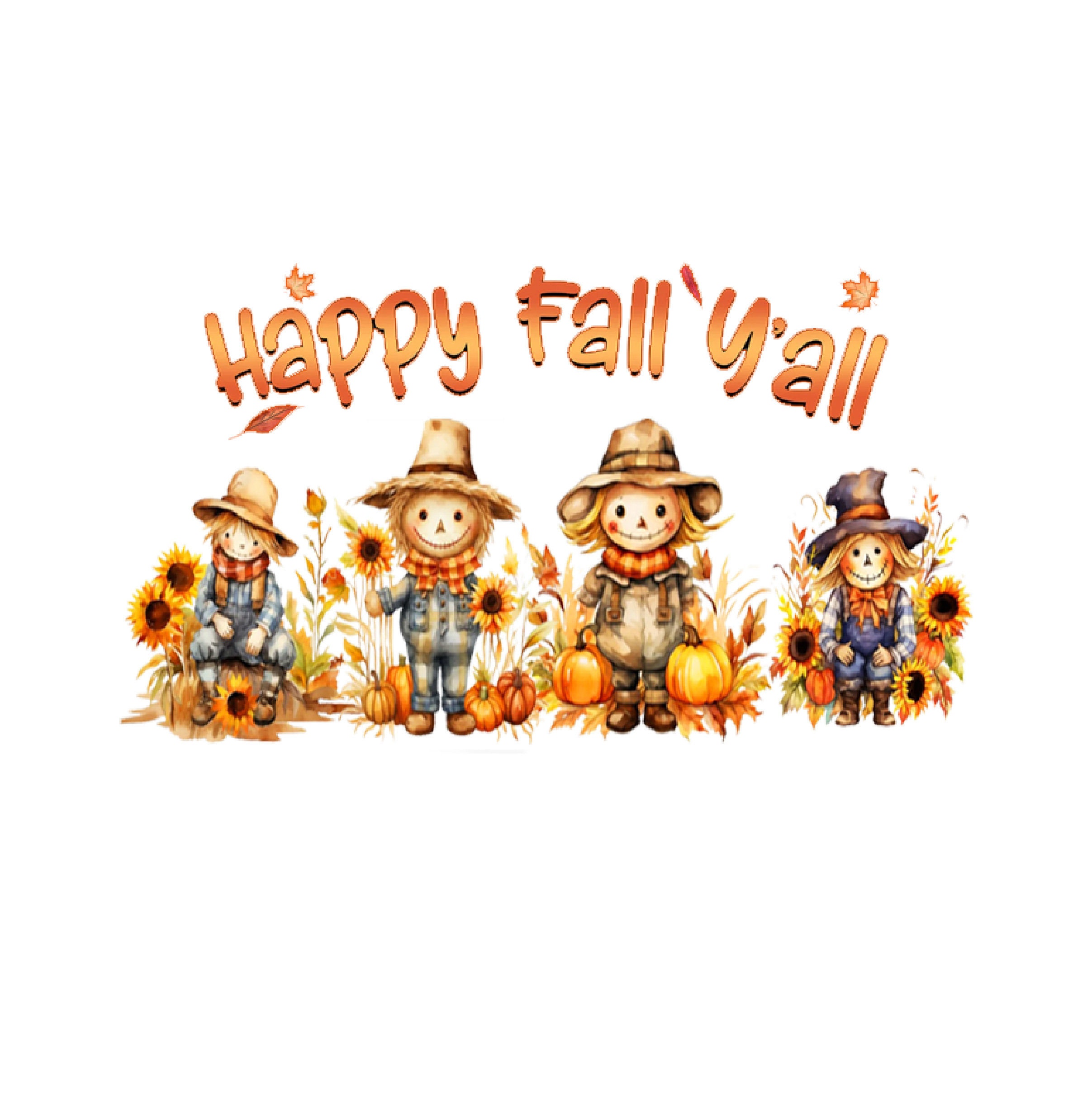 Happy Fall Yall Png Fall Scarecrow Png Sublimation - Etsy