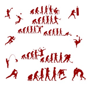 Human Evolution Sports PNG Bundle (digital Download) - Etsy