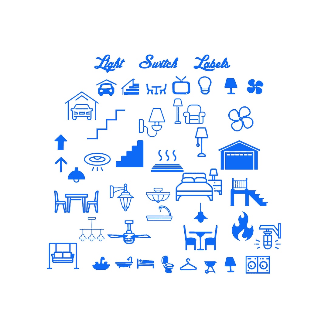 Light Switch Labels Clipart Bundle (PNG) - Etsy