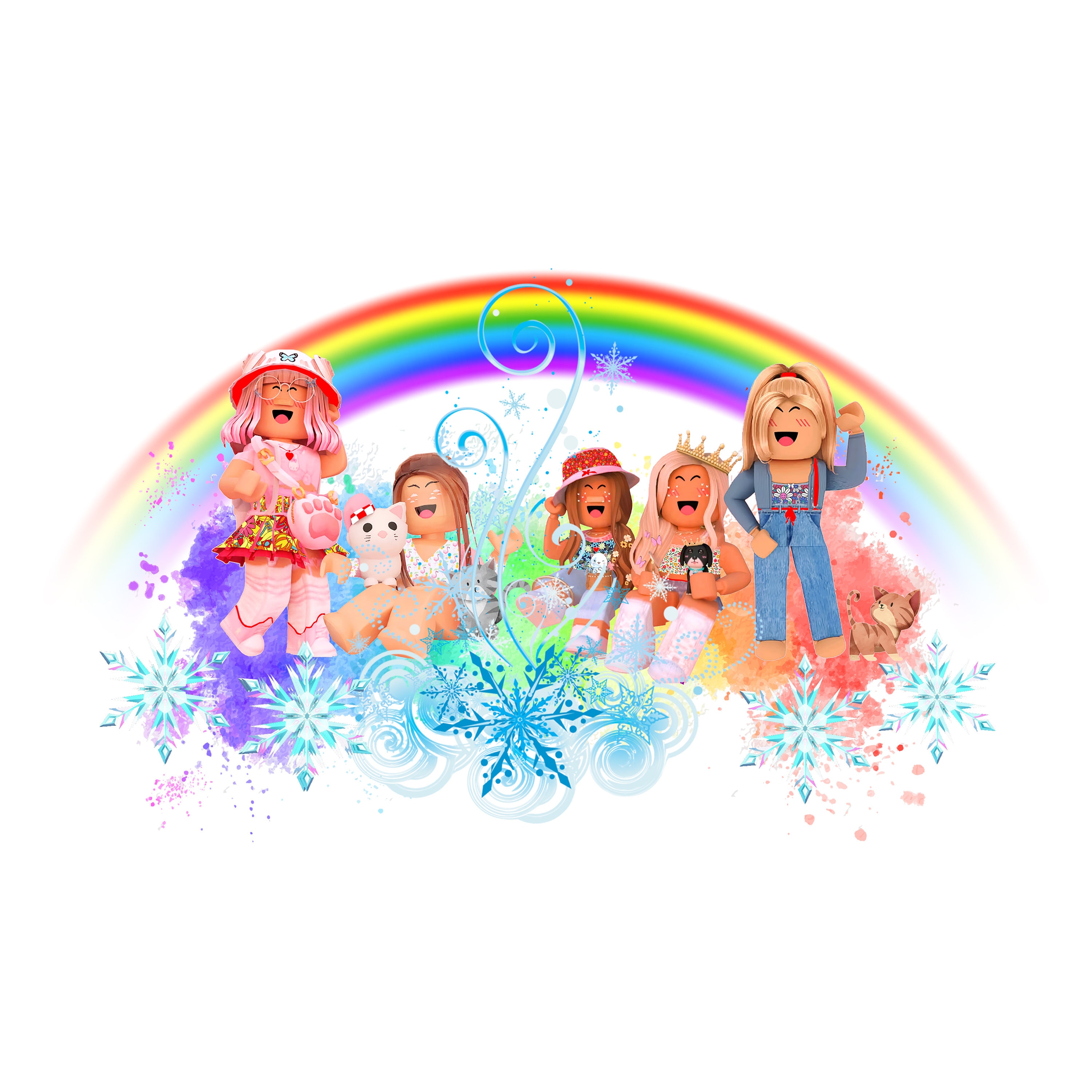 Rainbow Roblox Gilrs Png Svg Sublimation , Rainbow Roblox Gilrs Bundle ...