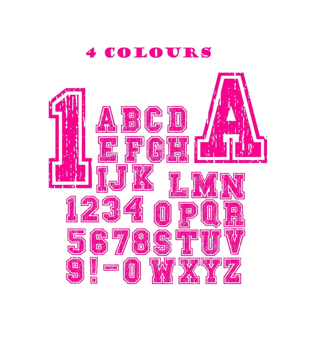 Pink Varsity Distressed Png Alphabet Bundle Distressed Varsity Png ...