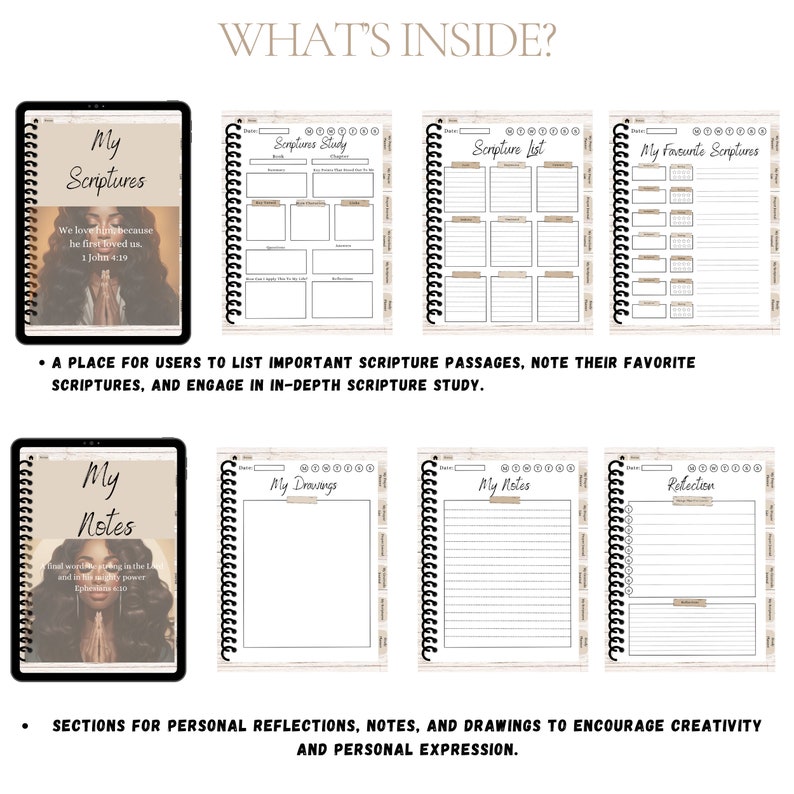 Prayer Journal, Bible Study Guide Journal,journal Prompts, Black Girl ...