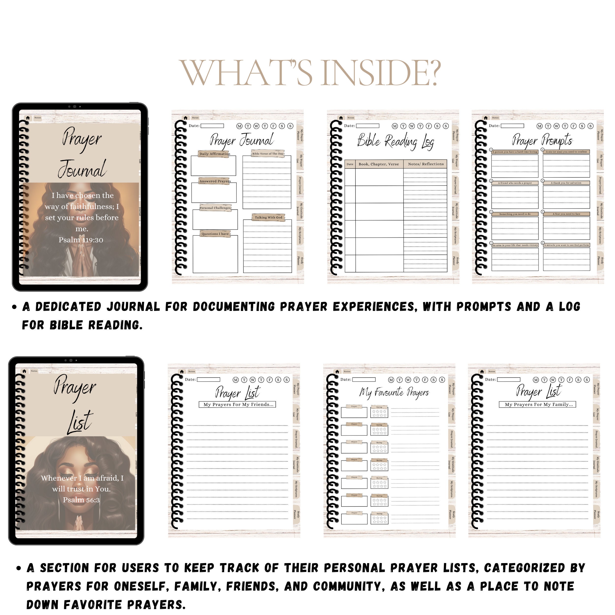 Prayer Journal, Bible Study Guide Journal,journal Prompts, Black Girl ...