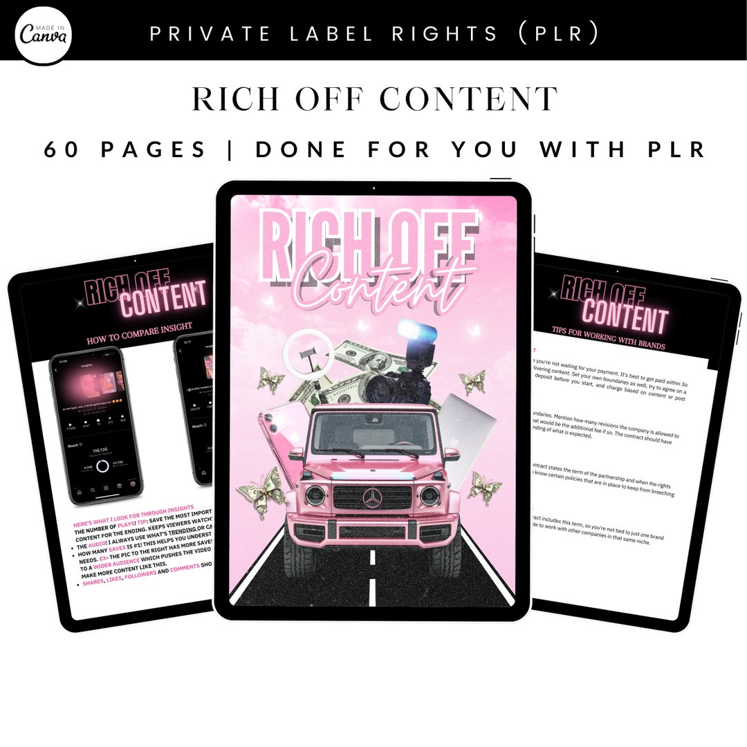 Rich off Content With PLR Ebook, Plr Planner, Plr, DFY Ebook, Done for ...