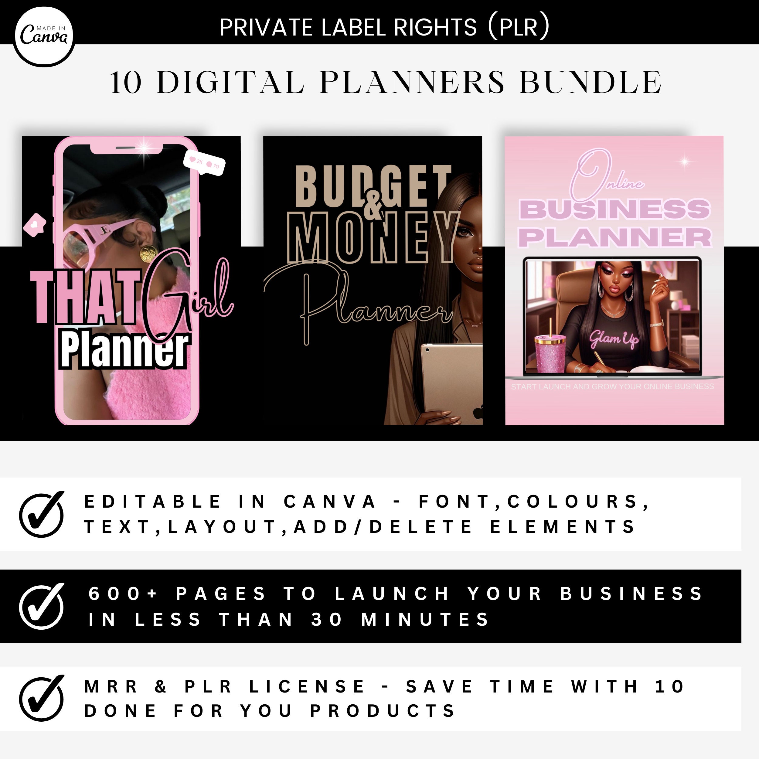 10 Digital Planners Bundles With PLR, Start Your Store Bundle, Plr ...