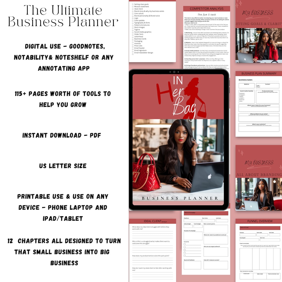 Girl Boss Planner, Business Planner, Goodnotes iPad Planner, Lady Boss ...