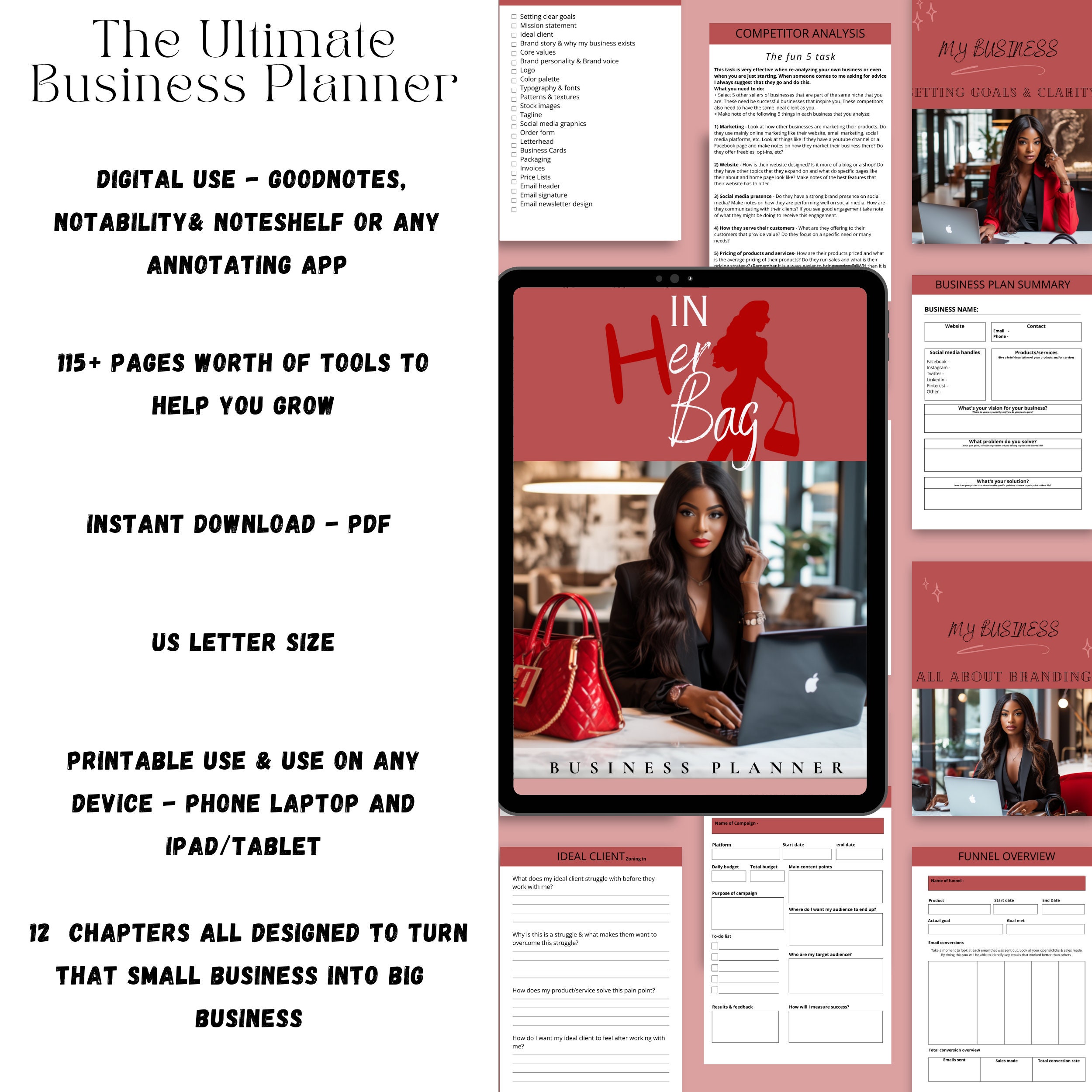 Girl Boss Planner, Business Planner, Goodnotes iPad Planner, Lady Boss ...