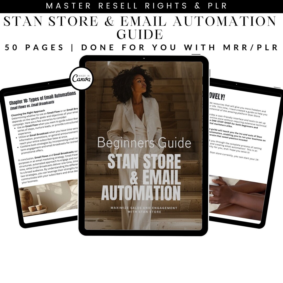 Stan Store & Email Automation With MRR/PLR Ebook, Plr, DFY Guide, Done ...