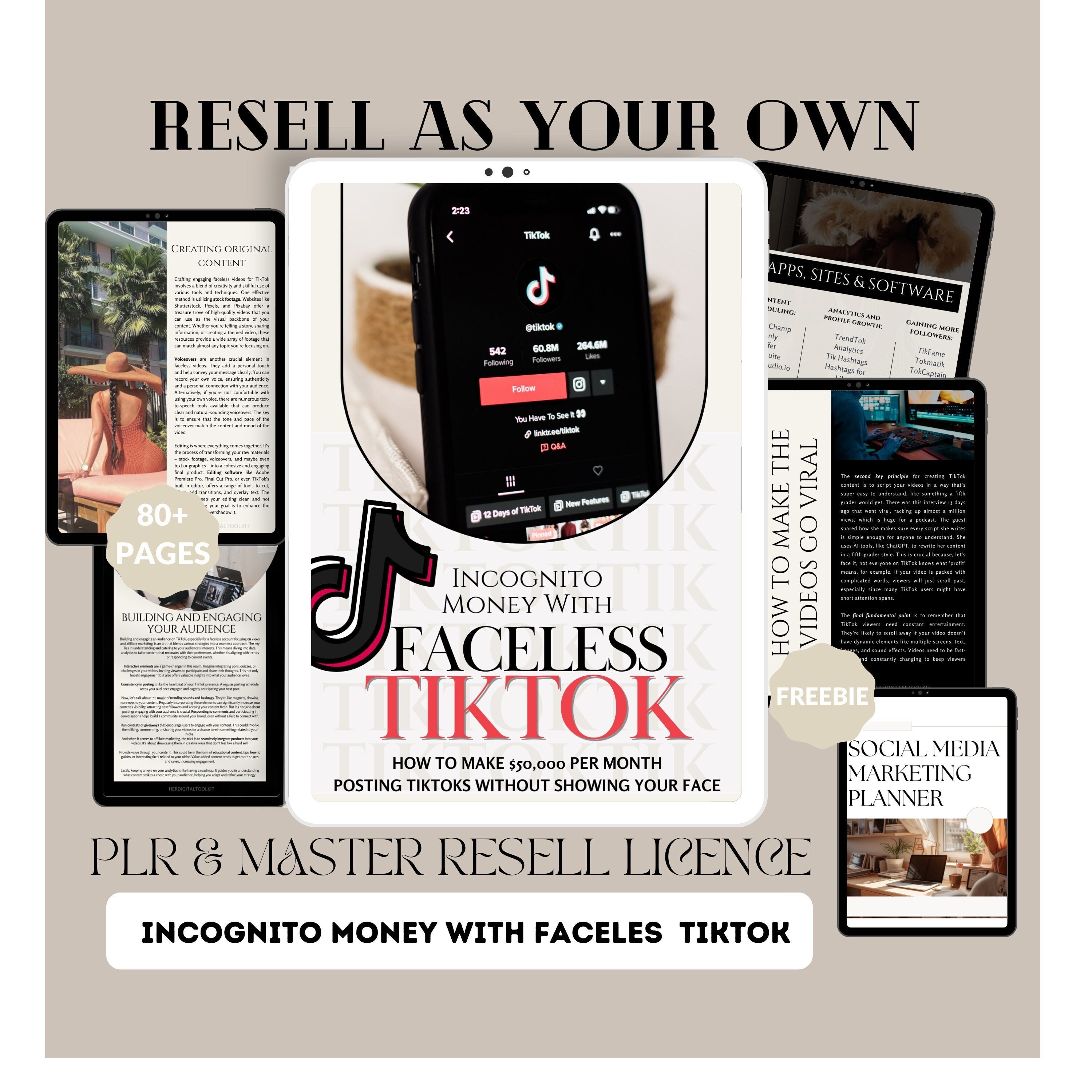 Done for You Faceless Tiktok Incognito Money W/ Master Resell Rights, DFY MRR PLR Passive Income ...