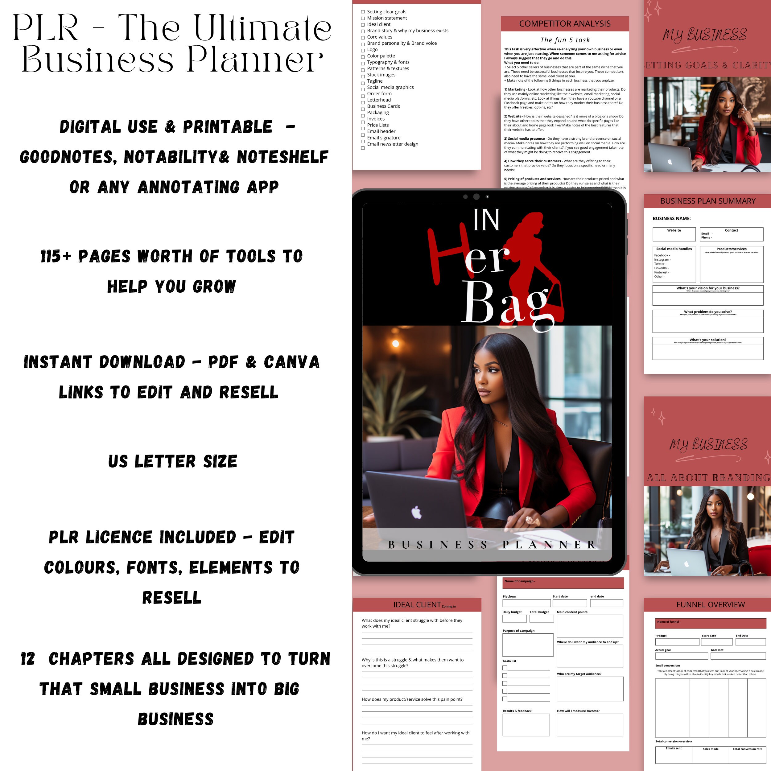 Plr - 2024 Girl Boss Planner, Business Planner, Goodnotes iPad Planner ...