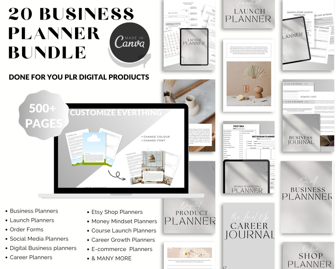 Business Bundle, Editable Digital Product Idea,plr Canva Template ...