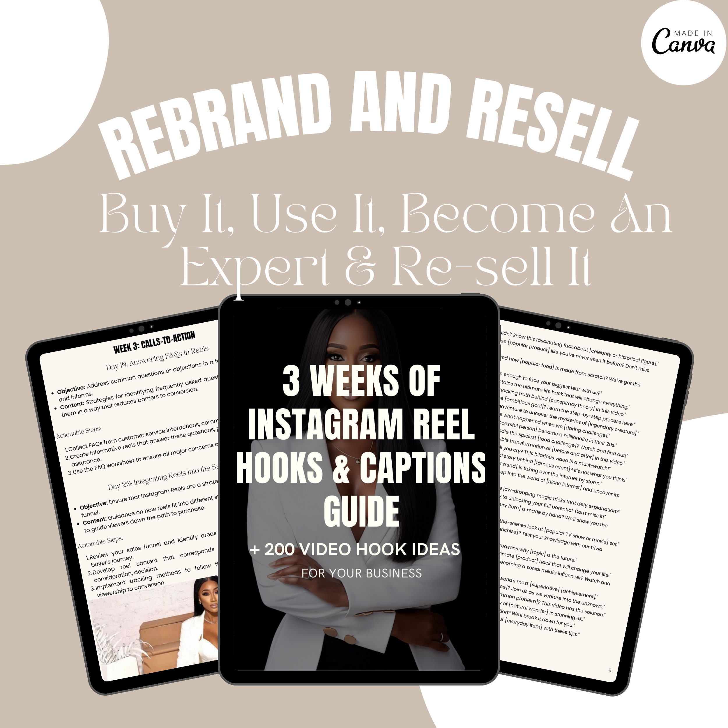 3 Weeks of Instagram & Tiktok Reels Hooks and Content With 200 Hook ...