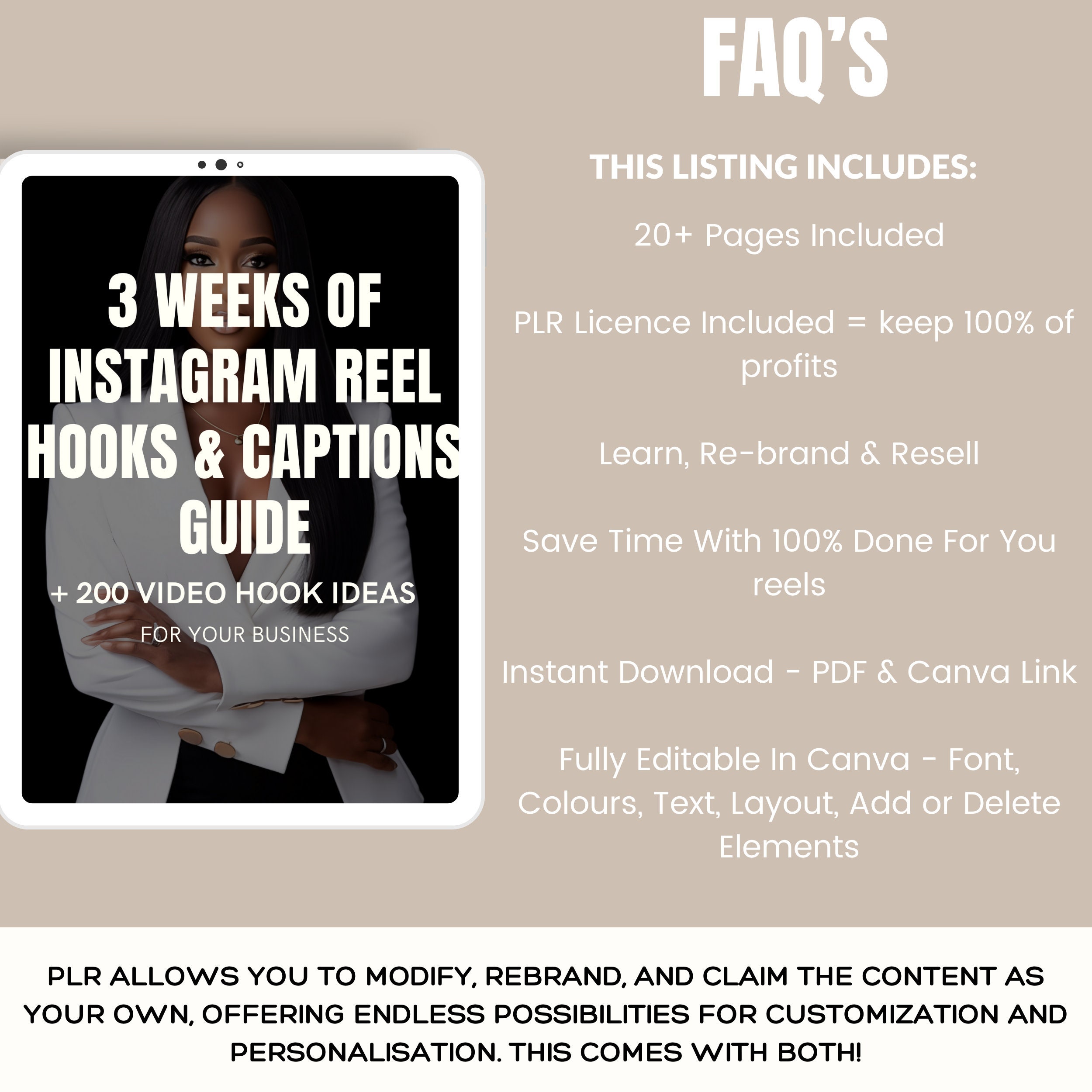3 Weeks of Instagram & Tiktok Reels Hooks and Content With 200 Hook ...