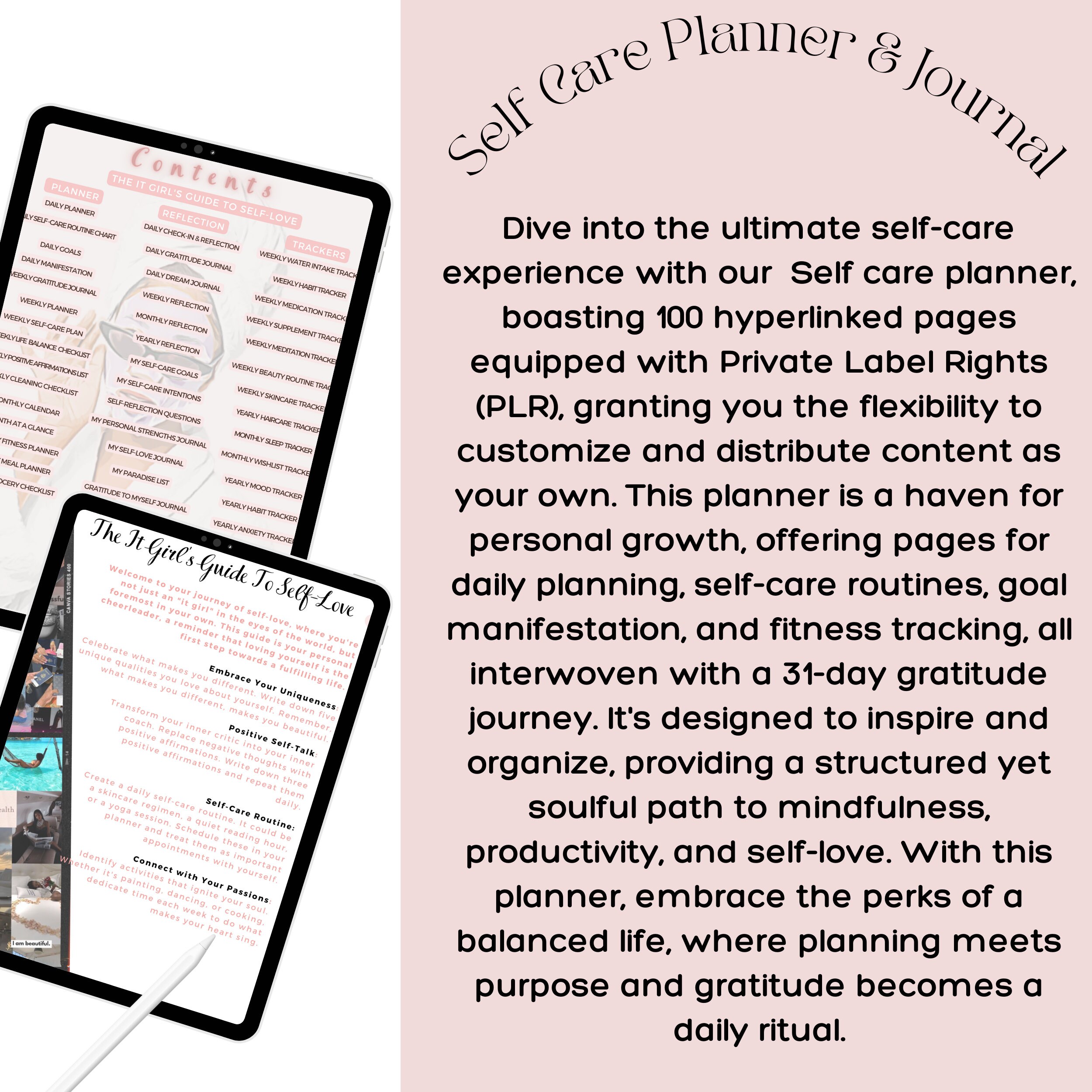 Ultimate Self-care Planner,plr, Hyperlinked, Black Girl Planner, Level ...