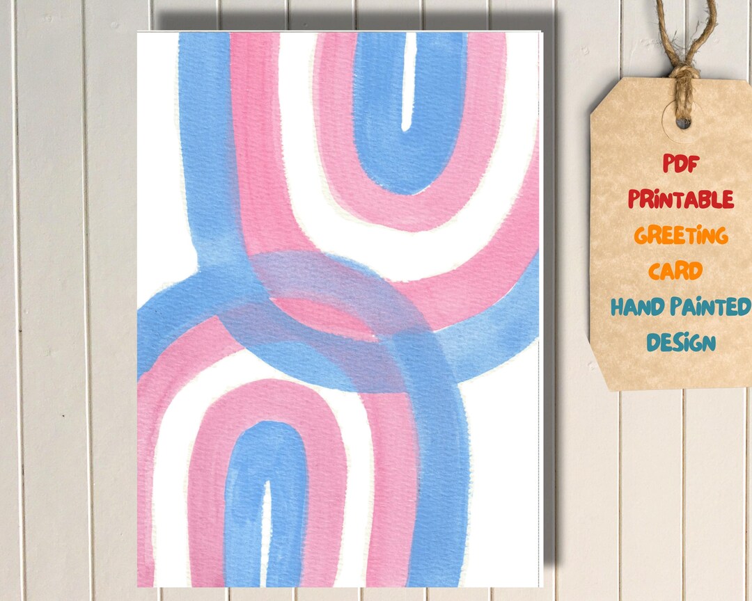 Trans Pride Flag Rainbow Watercolour Painting Greeting Card Birthday ...