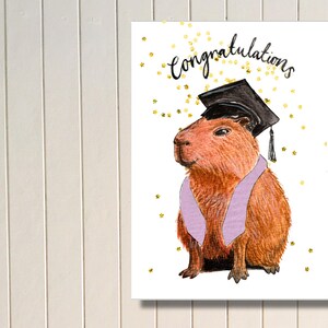 Lilac Capybara Graduation Congratulations Card Custom Colour Sash Stole ...