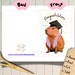 Lilac Capybara Graduation Congratulations Card Custom Colour Sash Stole ...