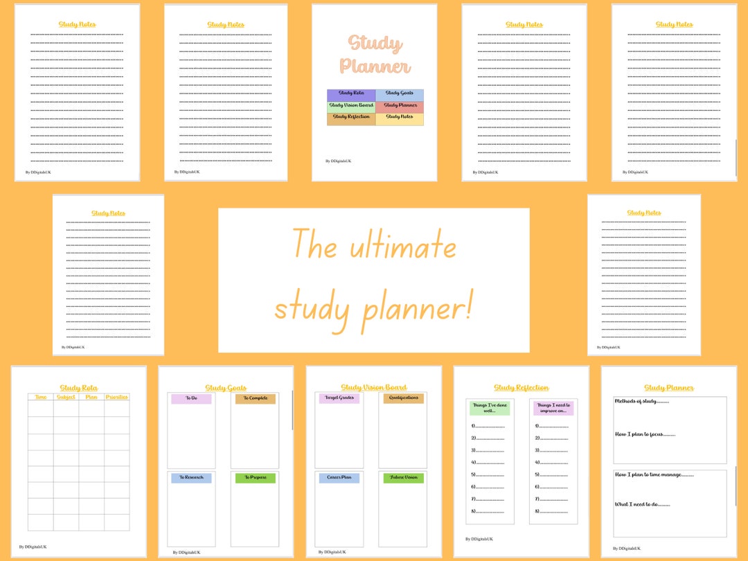 Study Planner, Student Planner, Study Plan, Notes, Printable, Download ...