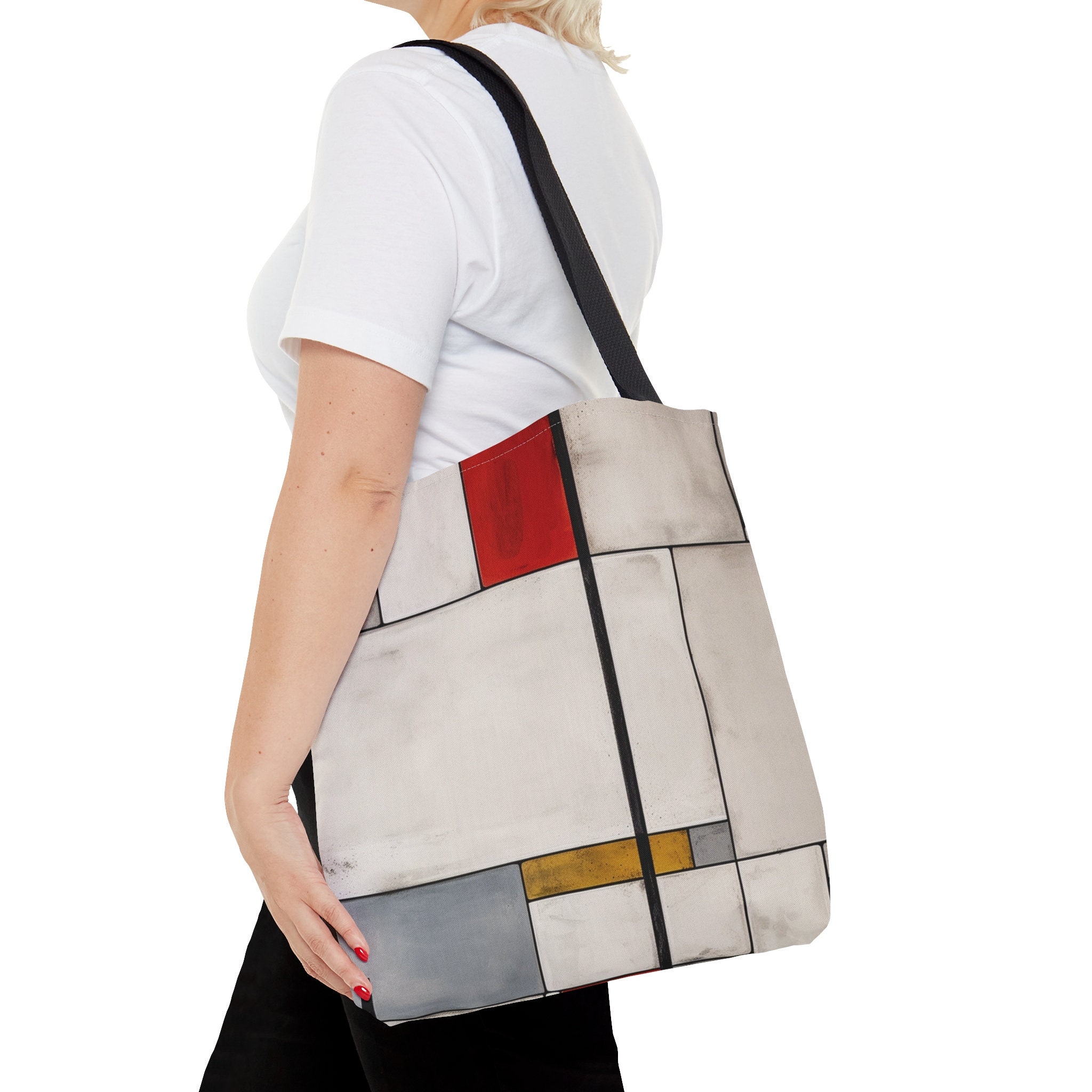 Abstract Art Tote Bag Mondrian Style All-over Print 3 - Etsy