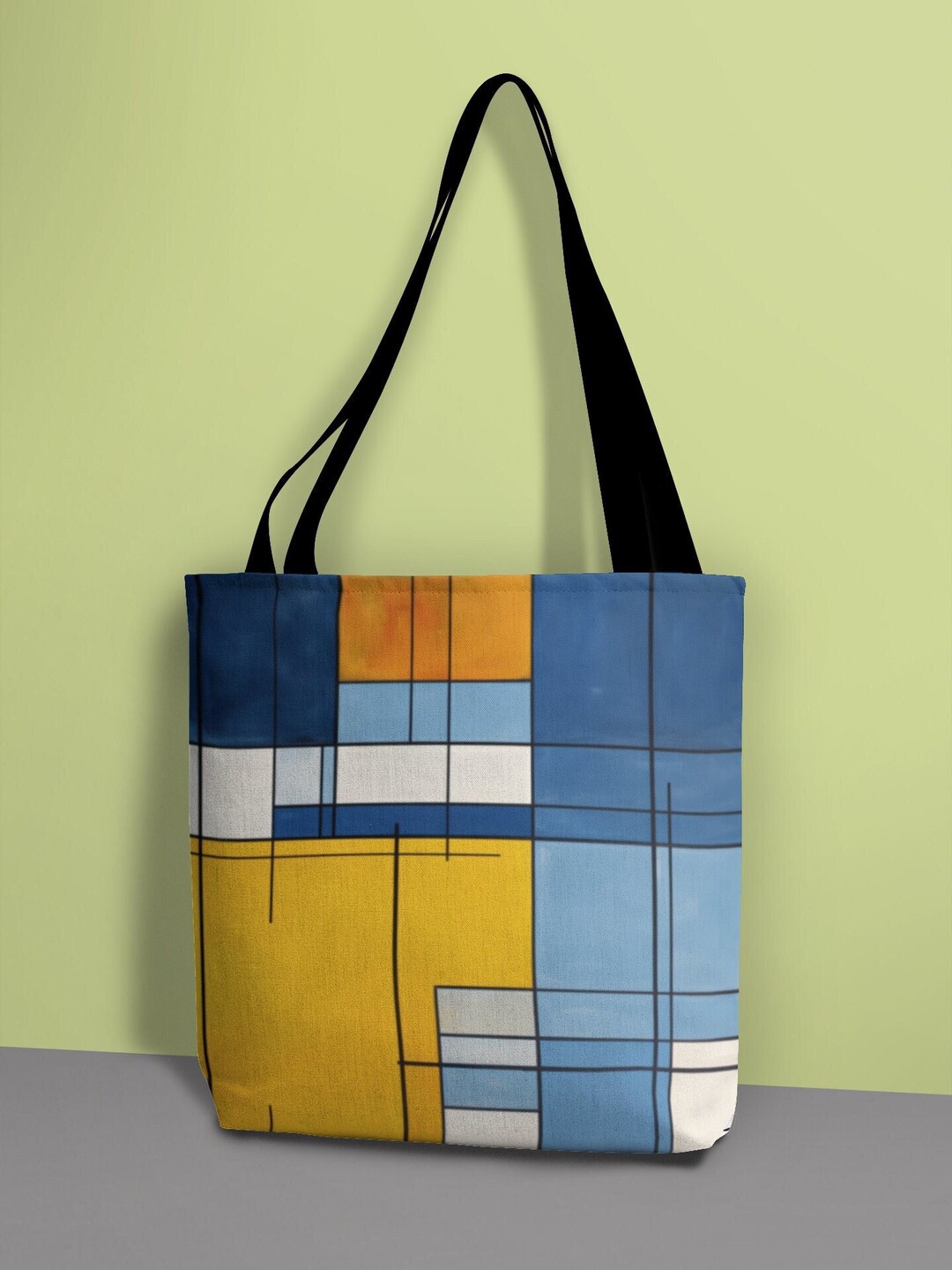Abstract Art Tote Bag Mondrian Style All-over Print 3 Sizes S, M, L - Etsy