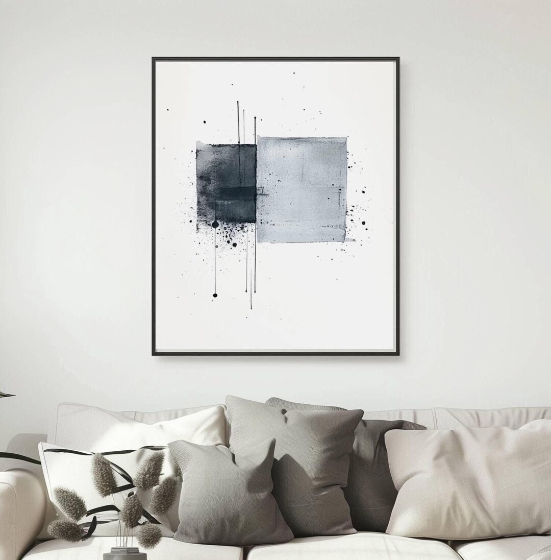 Navy Blue Watercolor Abstract Painting | Contemporary Printable Art ...