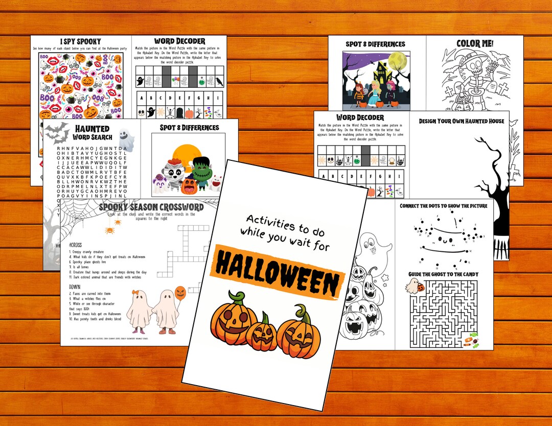 Halloween Activity Book - Coloring Pages PDF Digital - Etsy