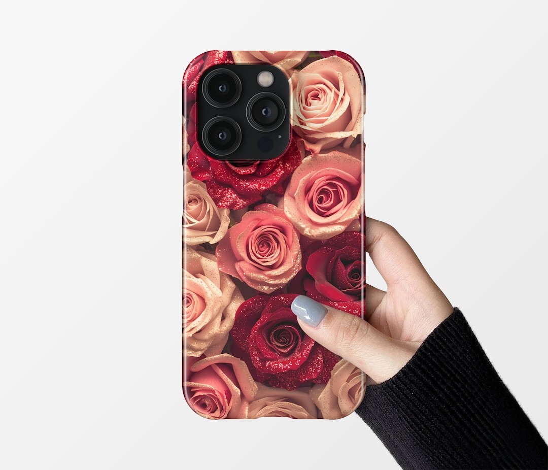 Romantic Rose Bouquet Phone Case Valentine's Day Gift Red and Blush ...