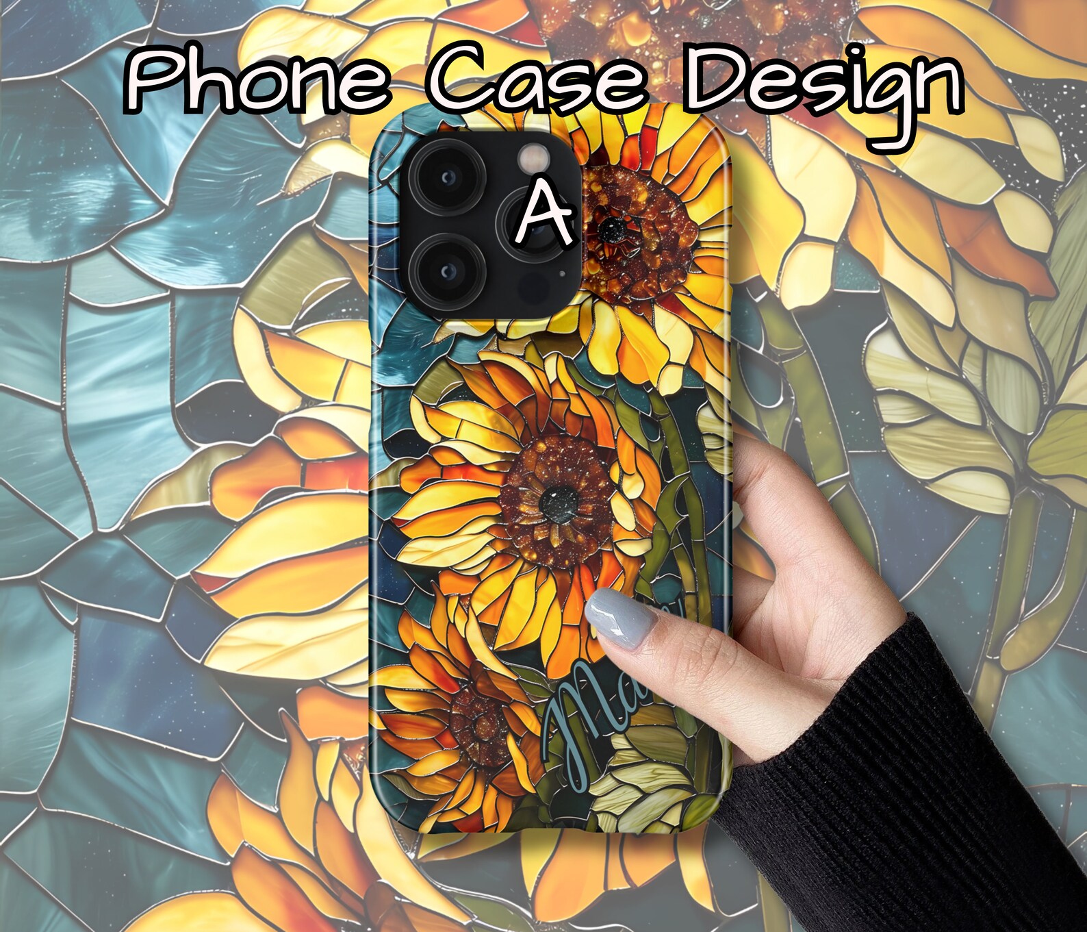 Personalized Floral Stained Glass Phone Case | Floral Mosaic Cover ...