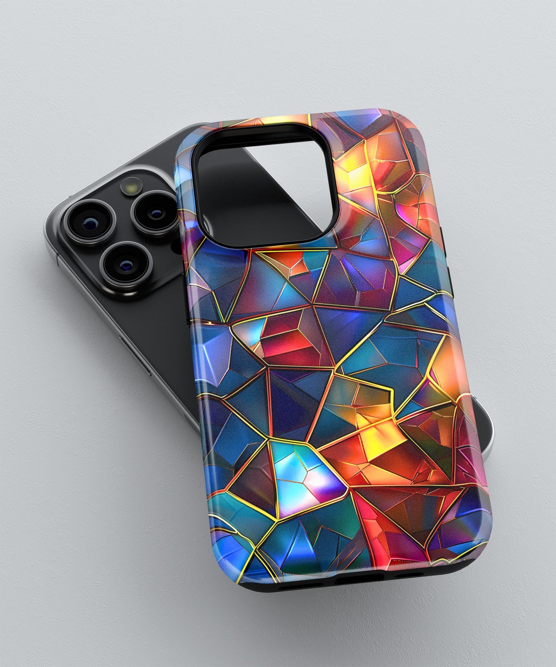 Vibrant Geometric Stained Glass Phone Case Iphone, Galaxy, Pixel Models ...
