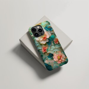 Floral Lotus Stained Glass Phone Case: Dual Layer Protection - Etsy