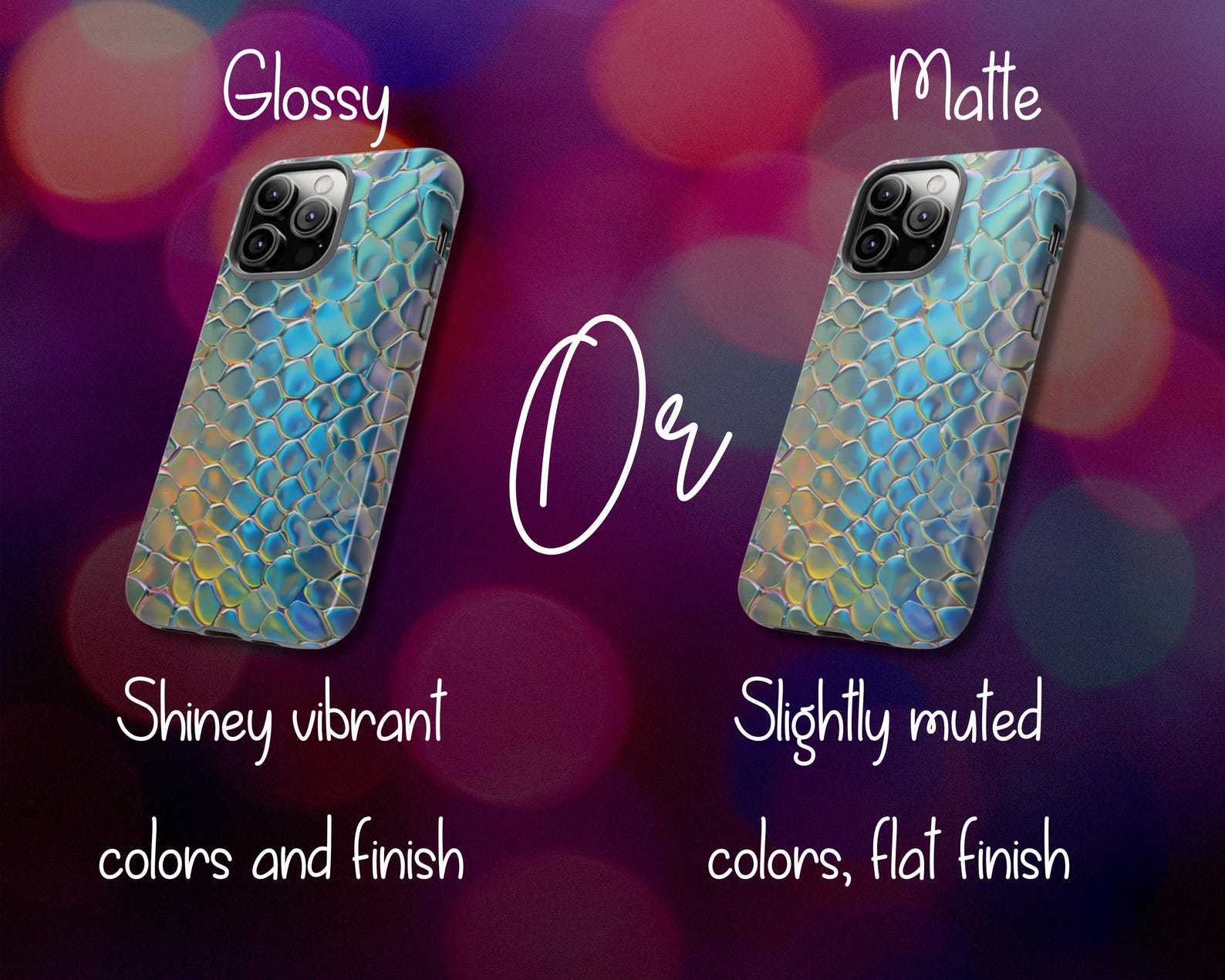 Iridescent Mermaid Holographic Shell Phone Case | iPhone 16 15 14 13 12 ...