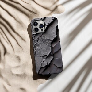 Rugged Modern Minimalist Slate Stone Phone Case | iPhone 16 15 14 13 12 ...