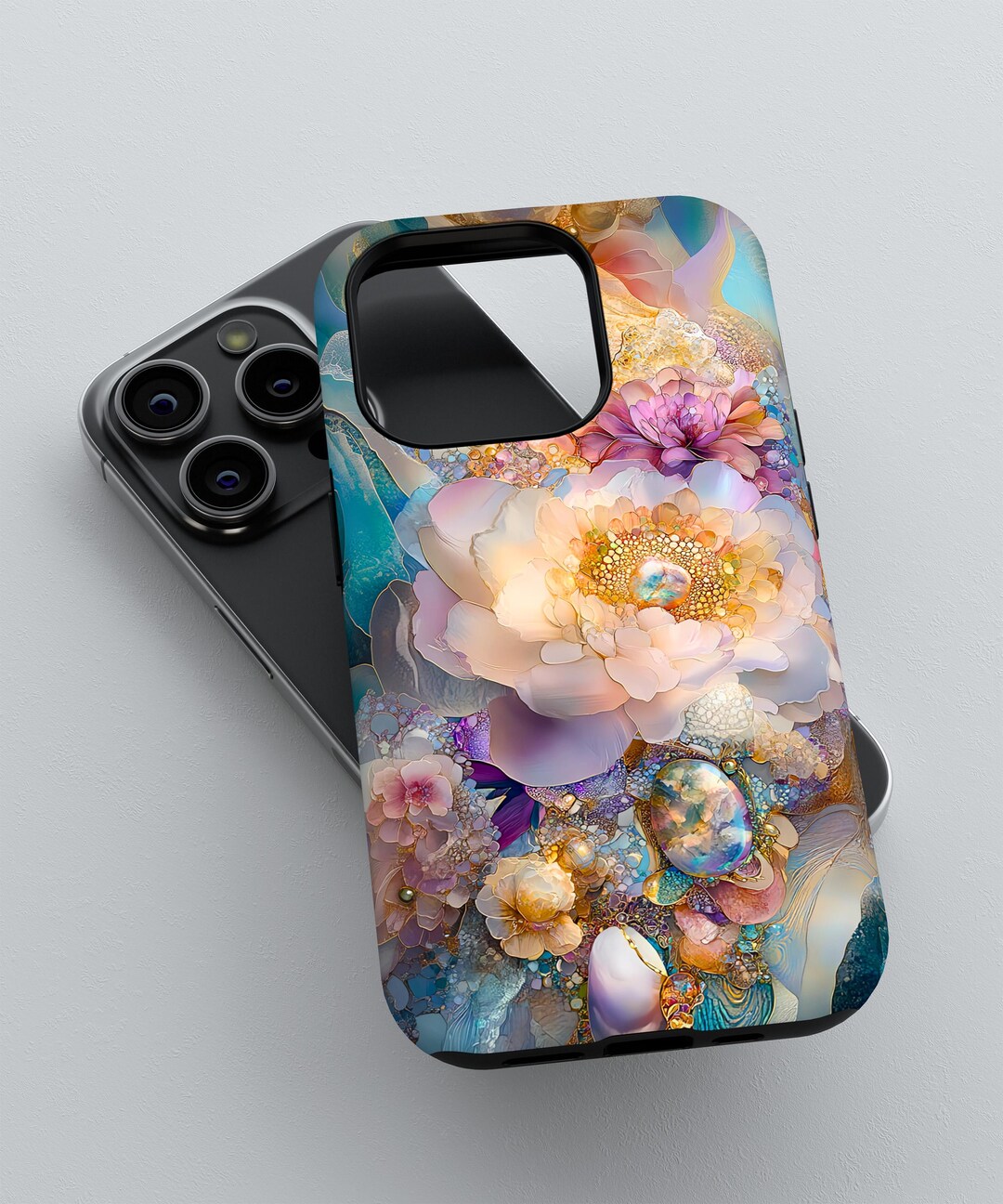 Elegant Floral Art Pastel Bloom Phone Case | iPhone 16 15 14 13 12 Pro ...