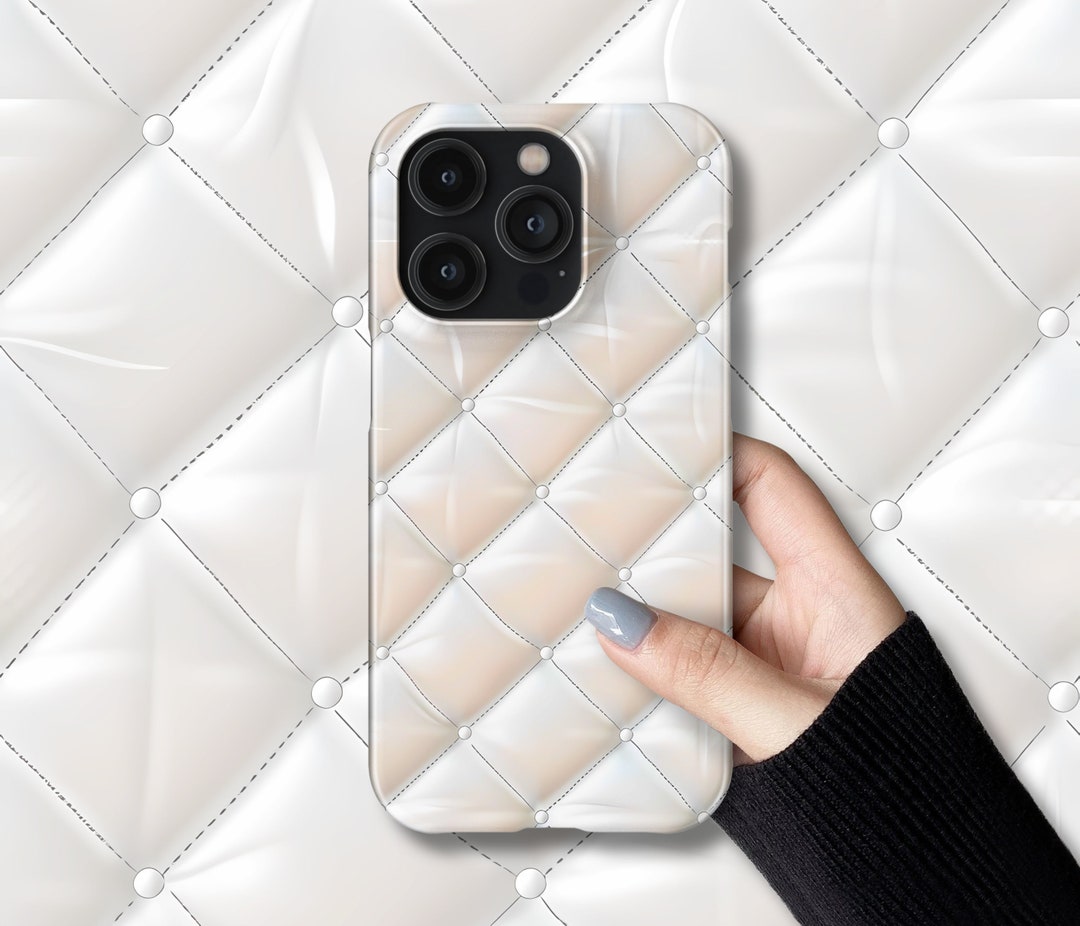 Luxury Quilted Leather Chic White Tufted Leather Phone Case for Iphone ...