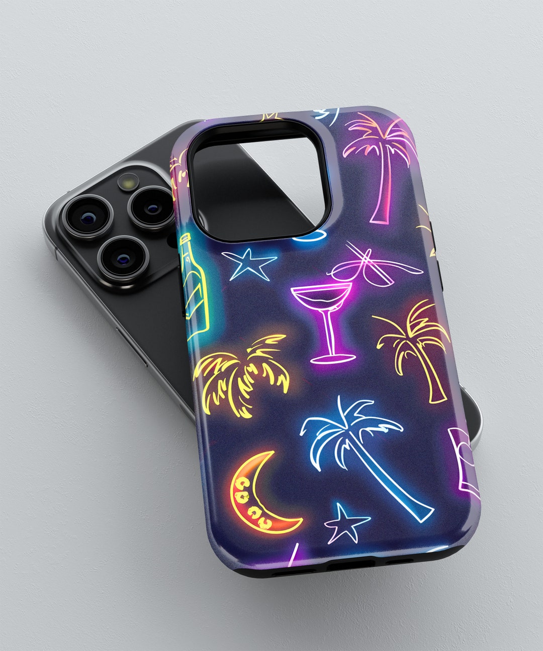 Neon Nights Tropical Phone Case Eye-catching Endless Summer Design ...