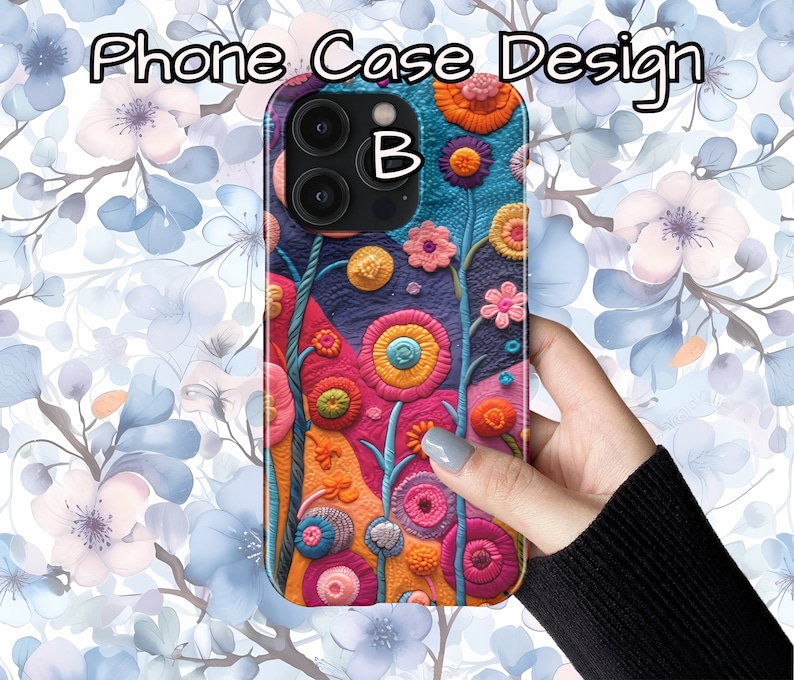 Vibrant Textured Flower Garden Phone Case 3D Floral Sculpture Design ...