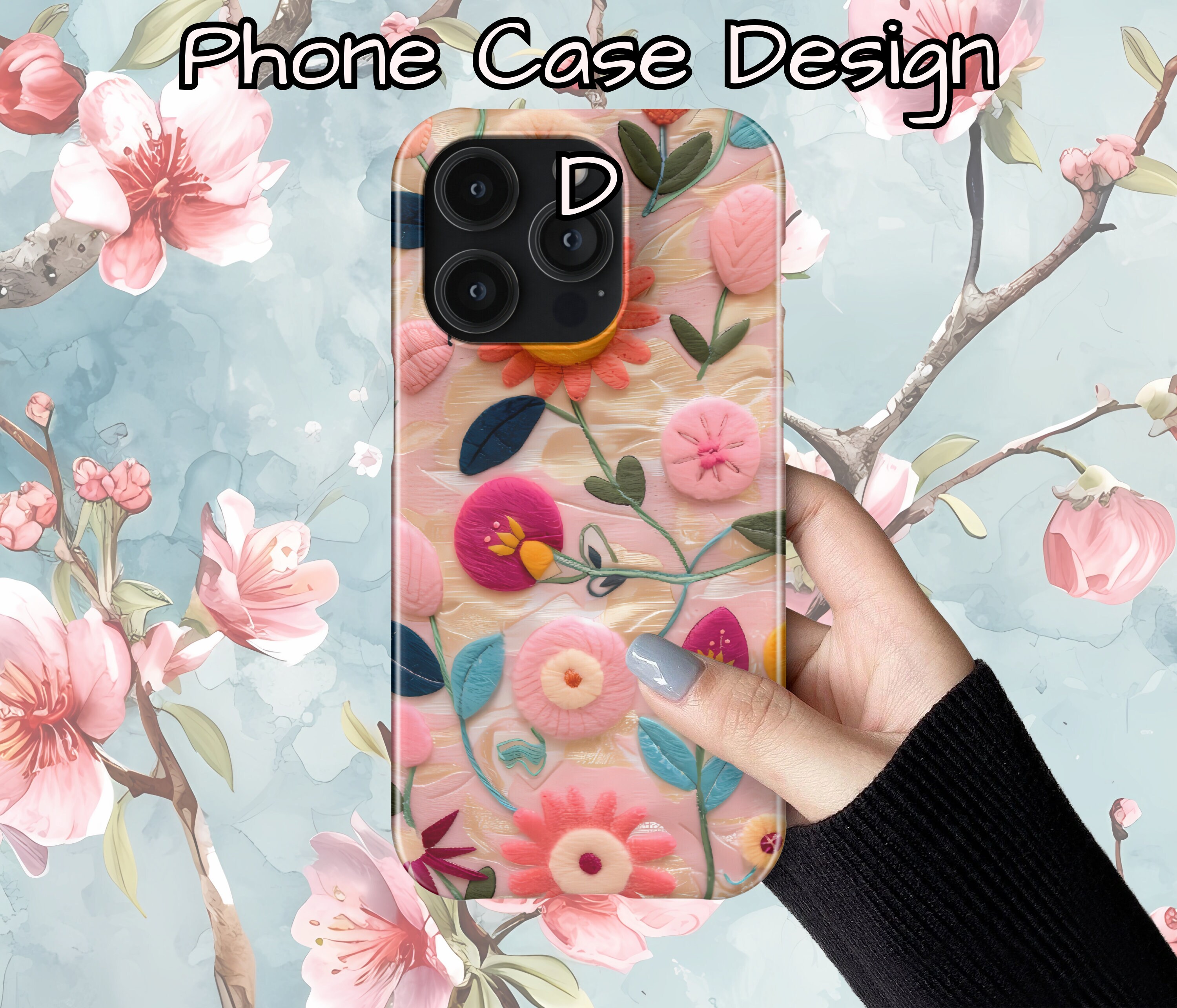 Vibrant Textured Flower Garden Phone Case 3D Floral Sculpture Design ...