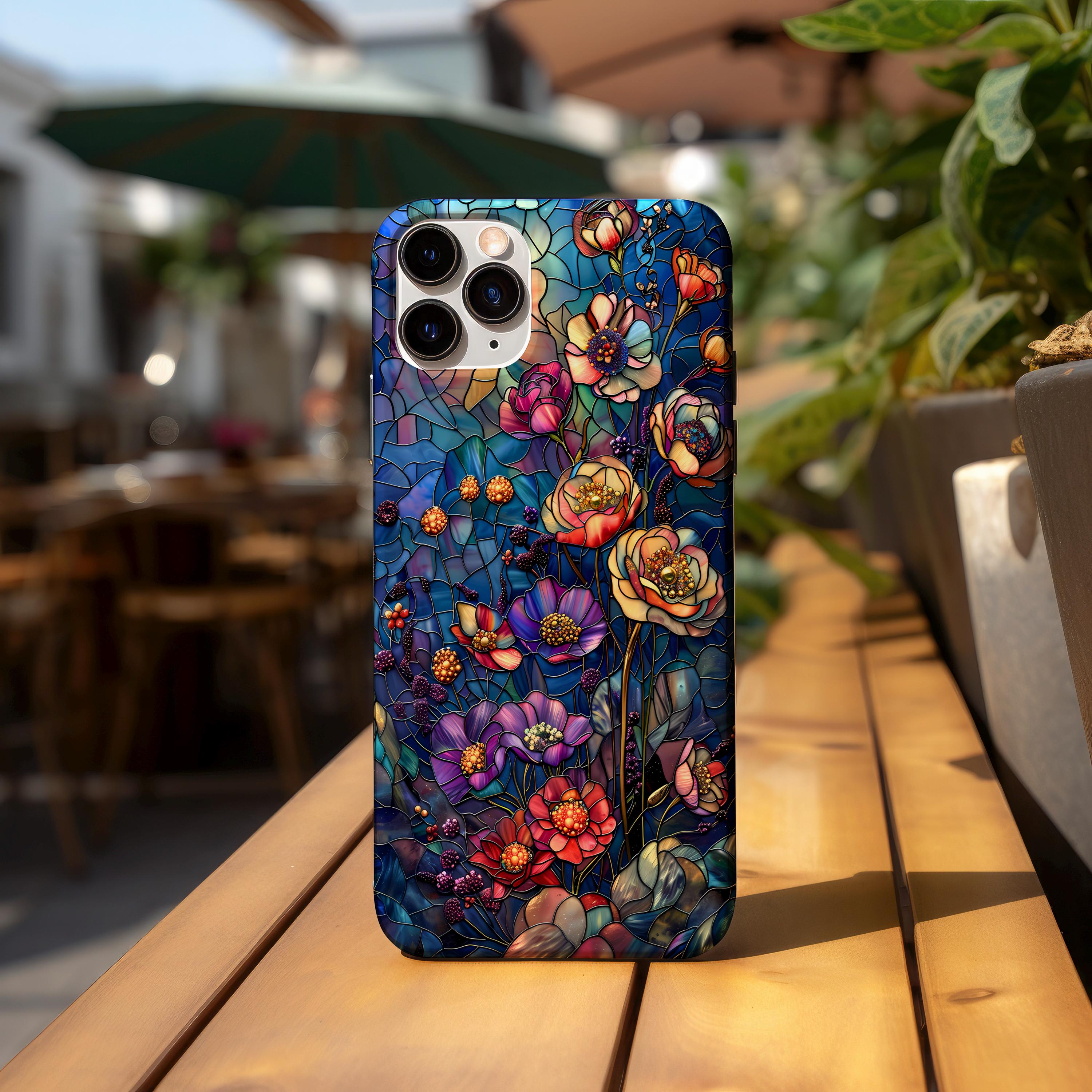 Enchanted Garden Stained Glass Phone Case | iPhone 15 14 13 12 11 Pro ...