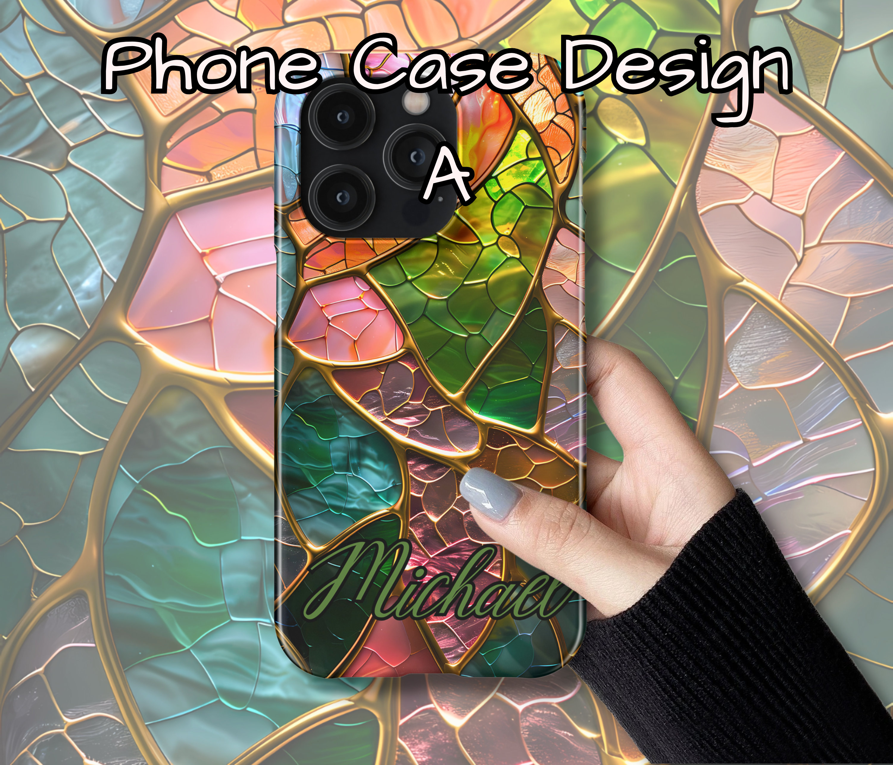 Personalized Captivating Stained Glass Phone Case Unique Mosaic Stained ...