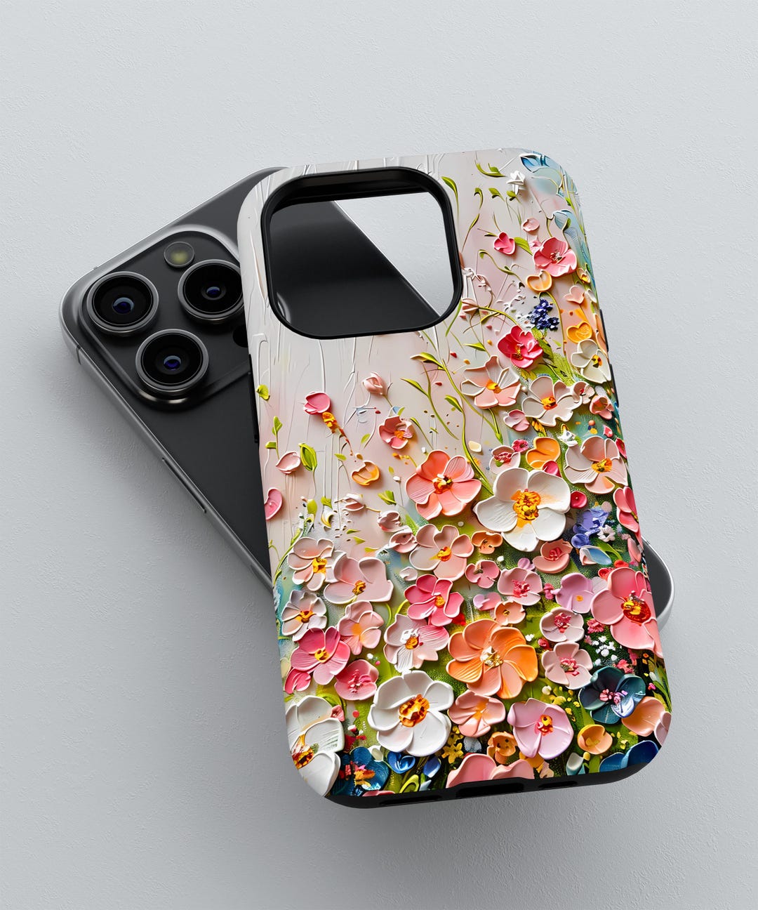 3D Floral Blossom Design Phone Case | Textured Spring Flowers Cover ...