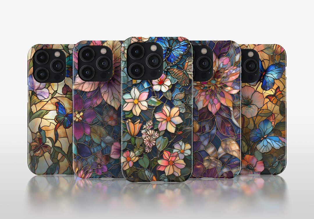 Personalized Blossoming Tranquility Stained Glass Phone Case | Floral ...