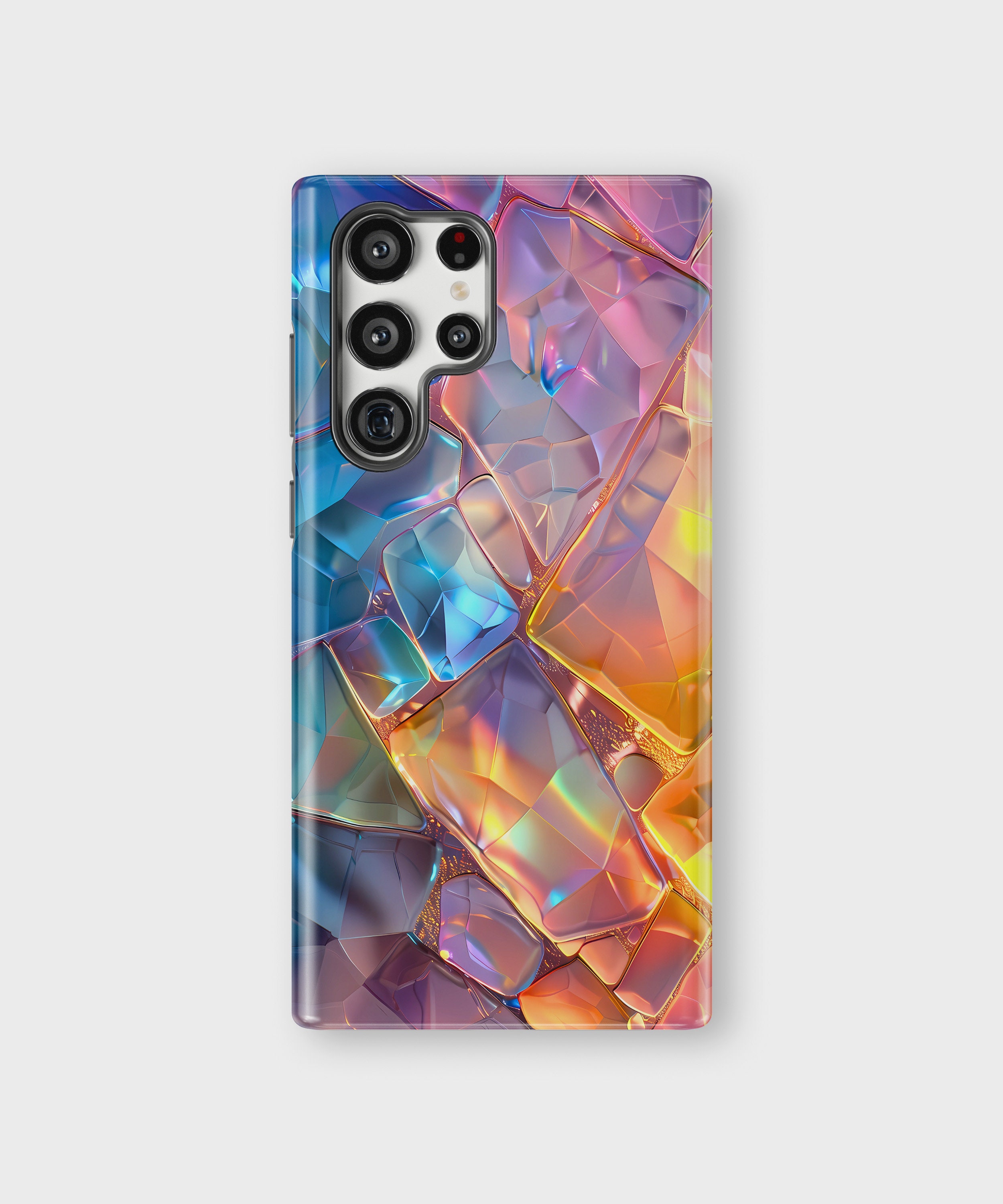 Holographic Geometric Phone Case Futuristic Iridescent Protective Cover ...