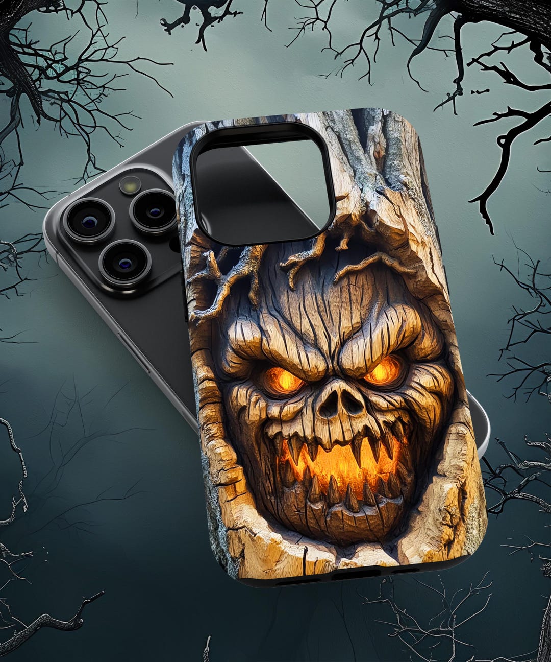 Scary Skull Tree Bark Phone Case: Gothic Horror Gift - Etsy
