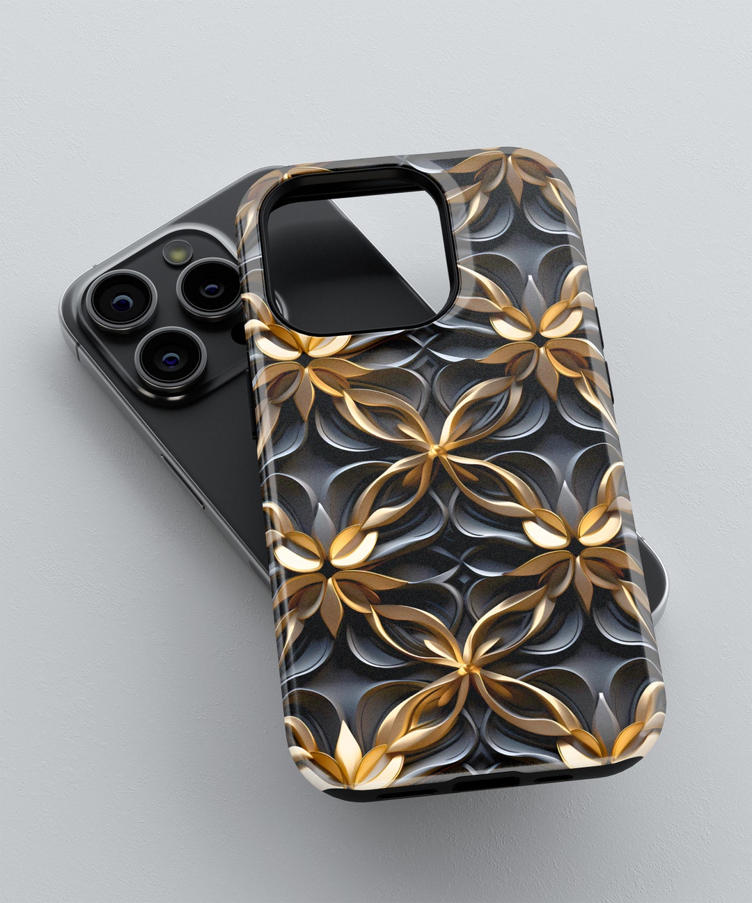 Elegant Gold and Black Geometric Phone Case Iphone, Galaxy, Pixel ...