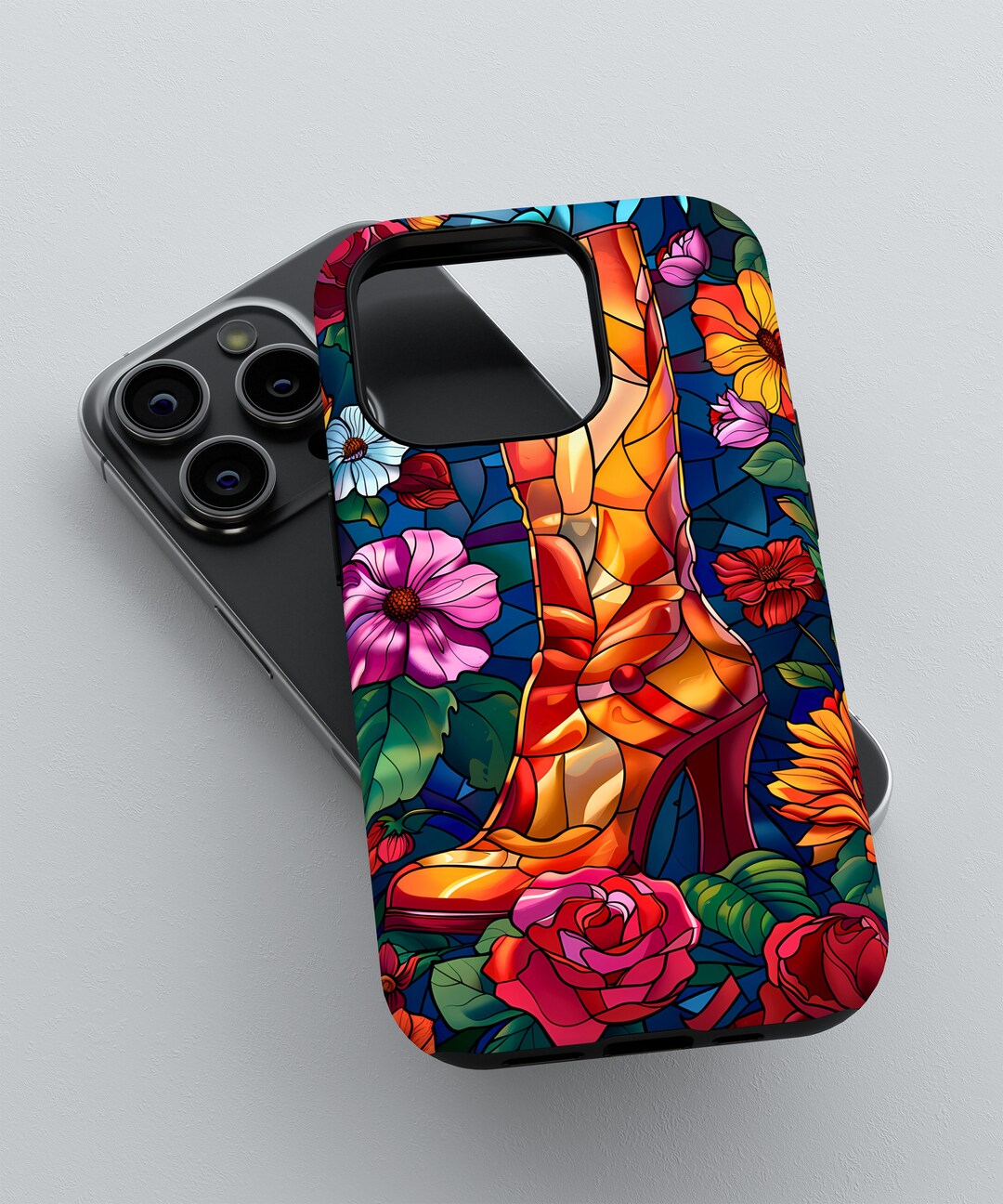 Vibrant Stiletto Stained Glass Phone Case | Exquisite Art Cover ...