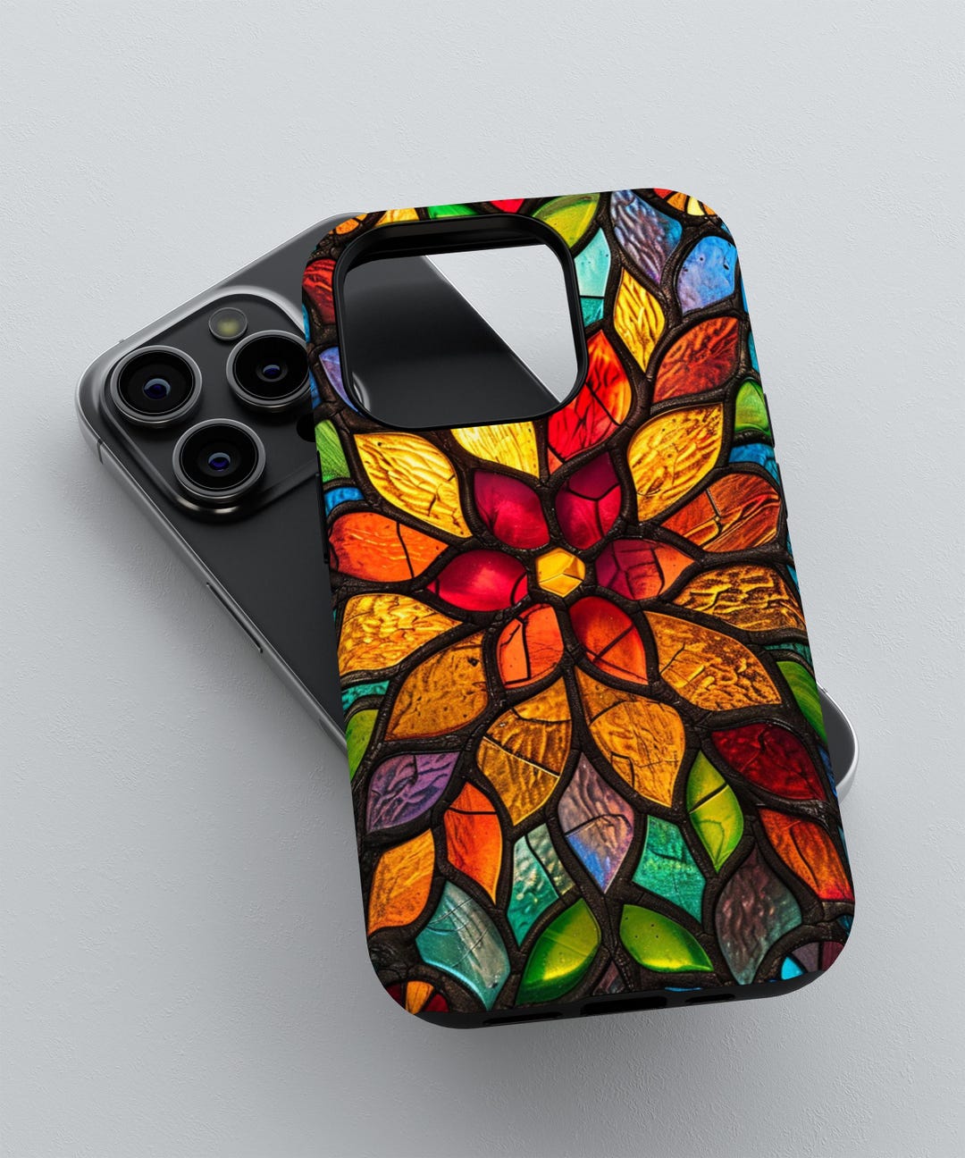 Autumn Leaves Stained Glass Phone Case | Durable Artistic Cover With ...
