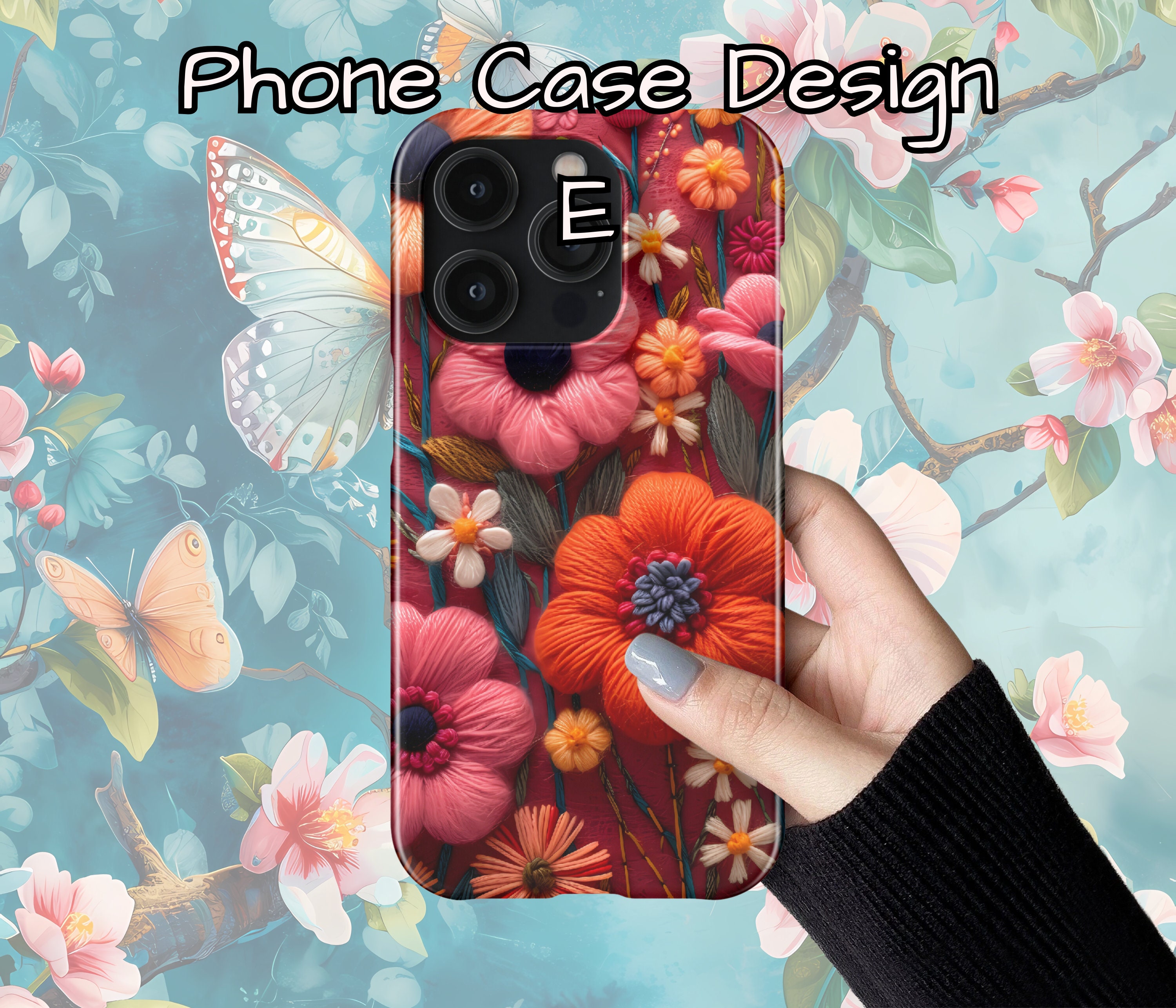 Vibrant Textured Flower Garden Phone Case 3D Floral Sculpture Design ...
