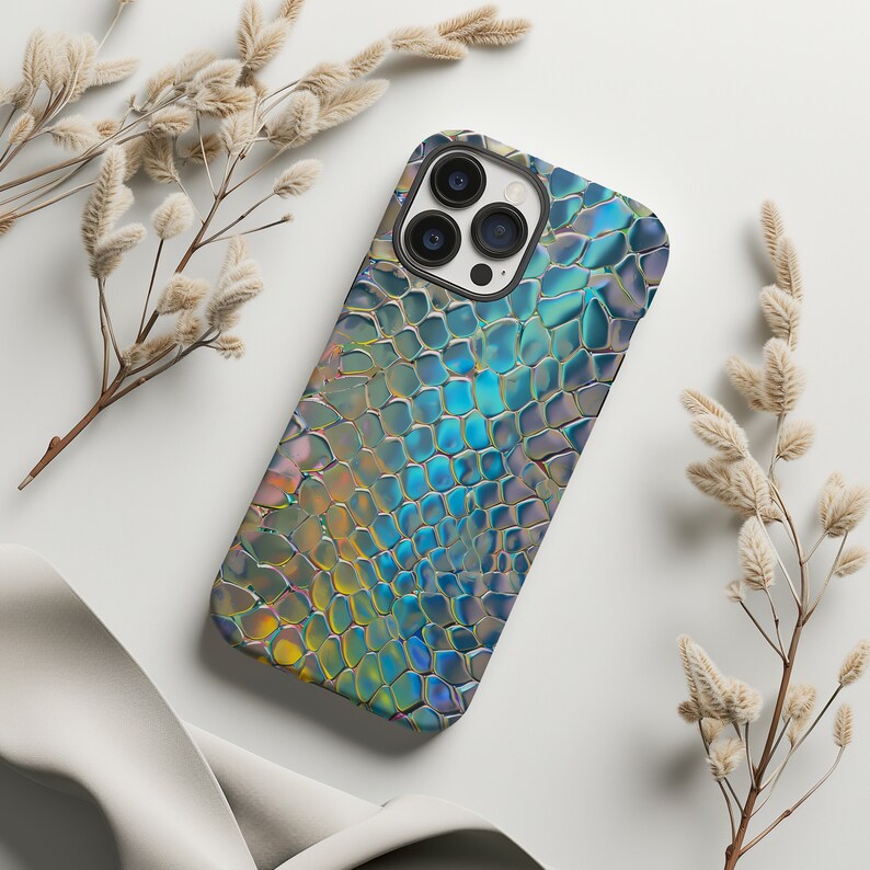 Iridescent Mermaid Holographic Shell Phone Case | iPhone 16 15 14 13 12 ...