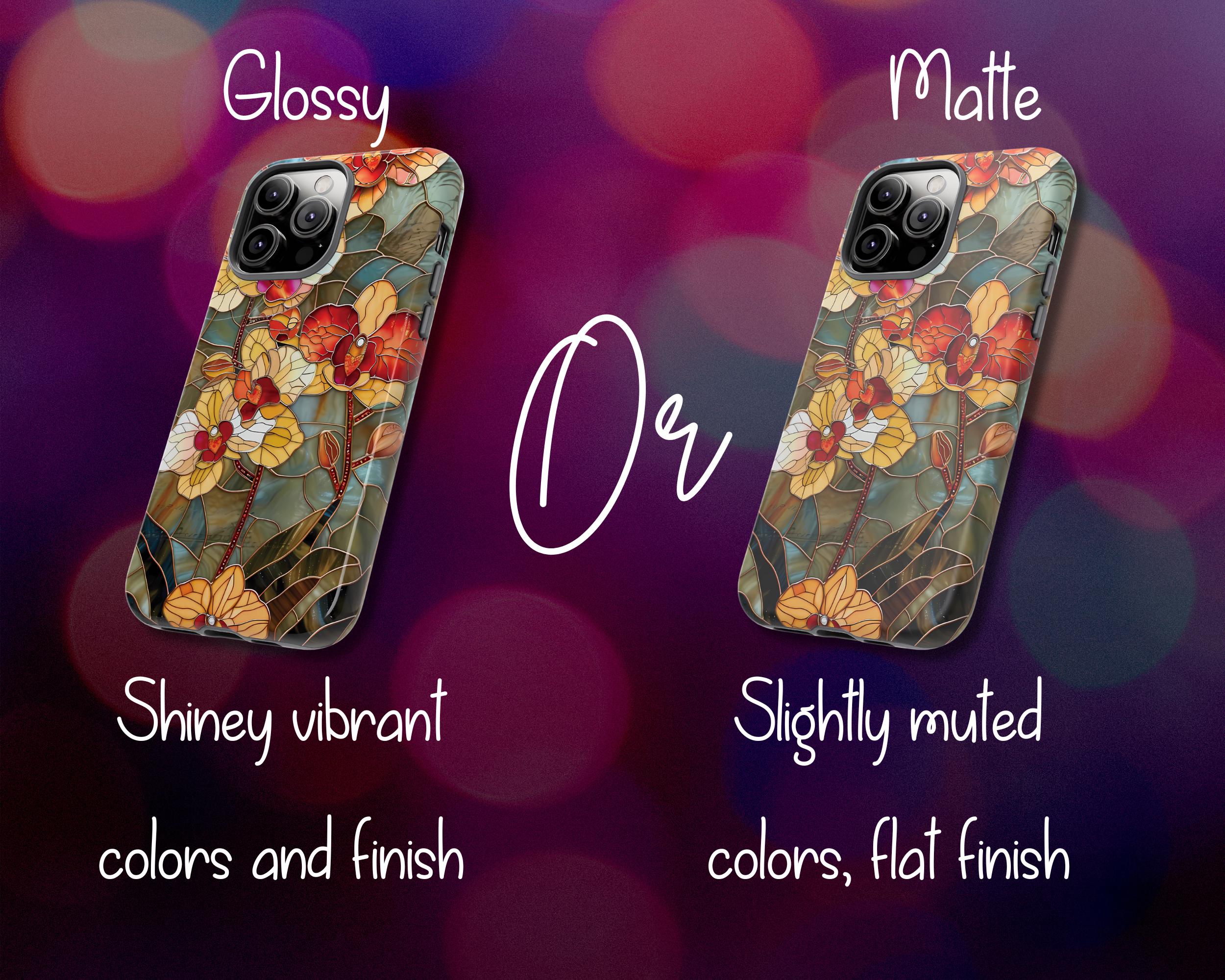 Artisan Stained Glass Orchid Phone Case | iPhone 16 15 14 13 12 11 Pro ...