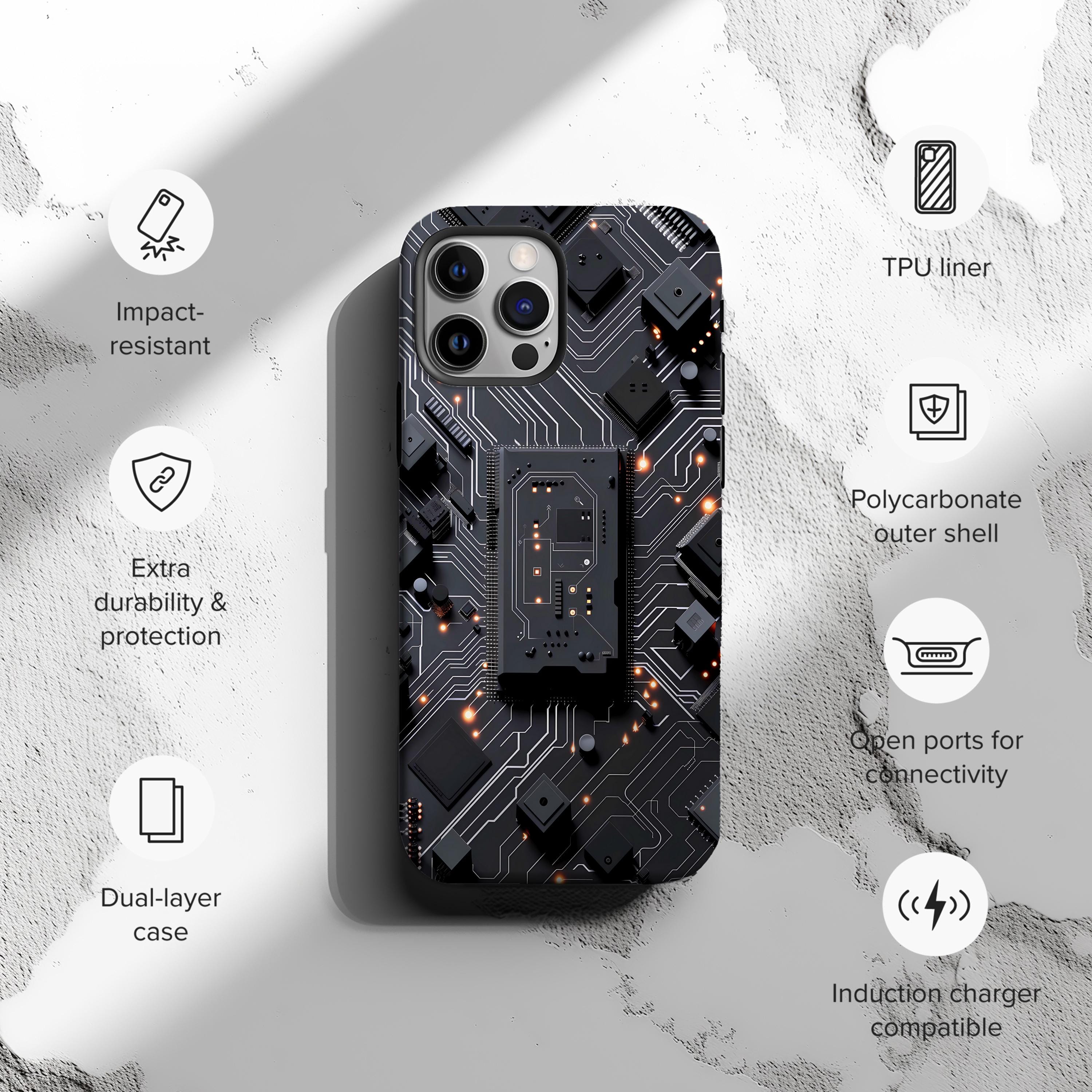 Circuit Board Tech Enthusiast Phone Case | iPhone 16 15 14 13 12 11 Pro ...